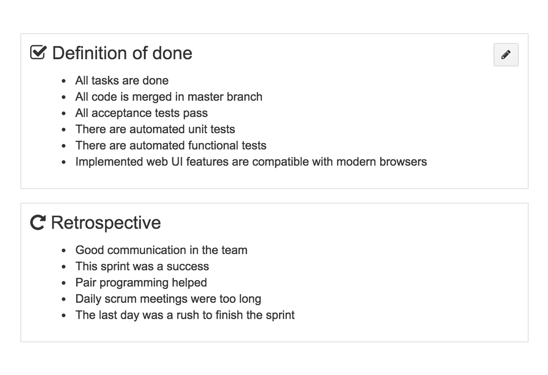 Definition of done checklist example - milocam Definition of done checklist example - milocam