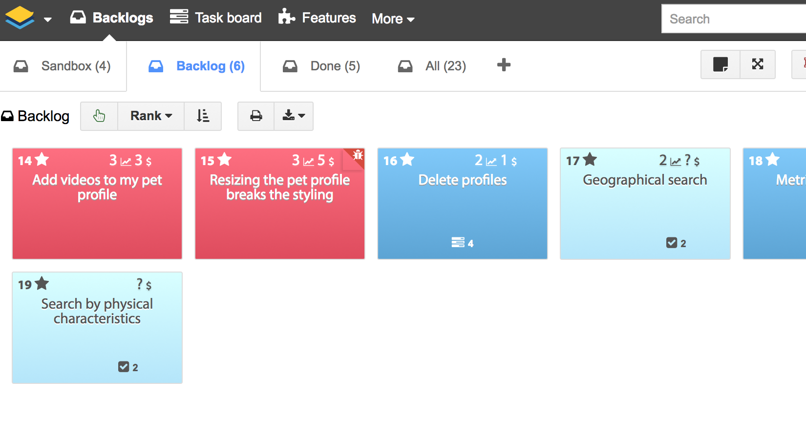 Features, stories & tasks – iceScrum